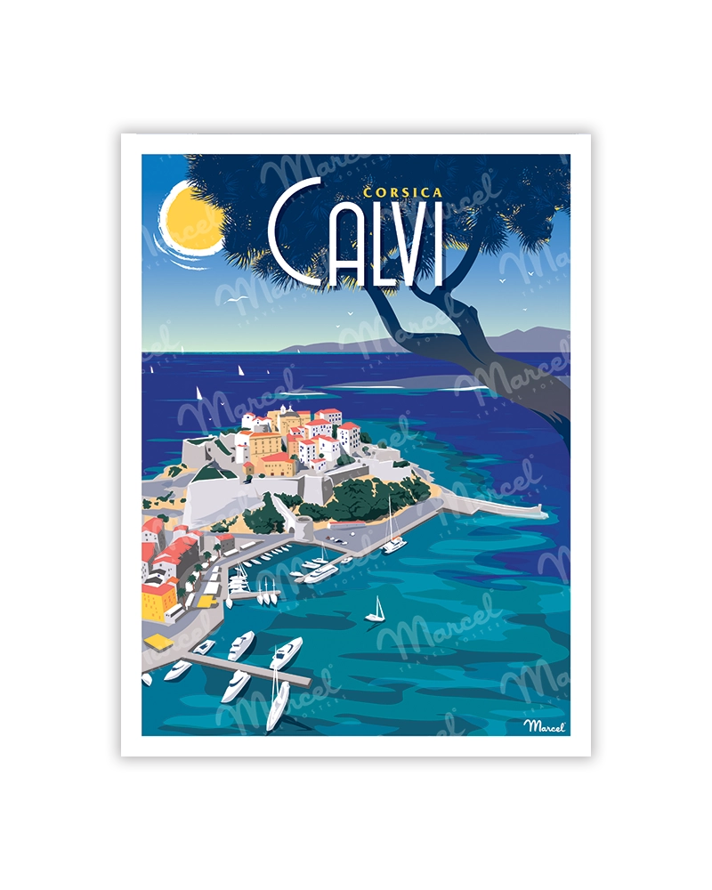 Carte Postale Vintage CALVI - Marcel Travel Posters