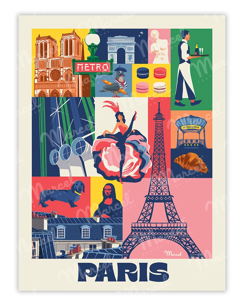 Affiche City Color PARIS - Marcel Travel Posters