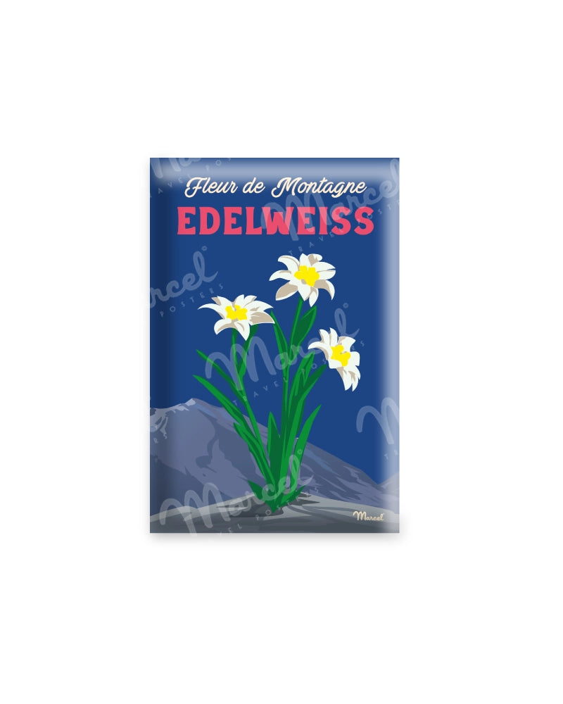 Magnet Travel Color "Edelweiss des montagnes" - Marcel Travel Posters